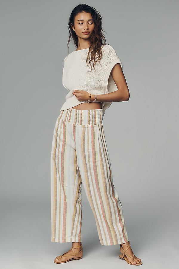 PILCRO Pilcro Reese Smocked Barrel-Leg Pants